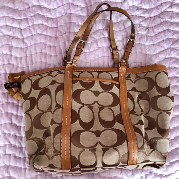 Coach | Bags | Coach Tote Bag With Silk Scarf Accessory | Poshmark